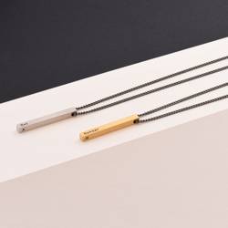 3D Bar Ketting voor Mannen in 18k Goud Vermeil | MYKA