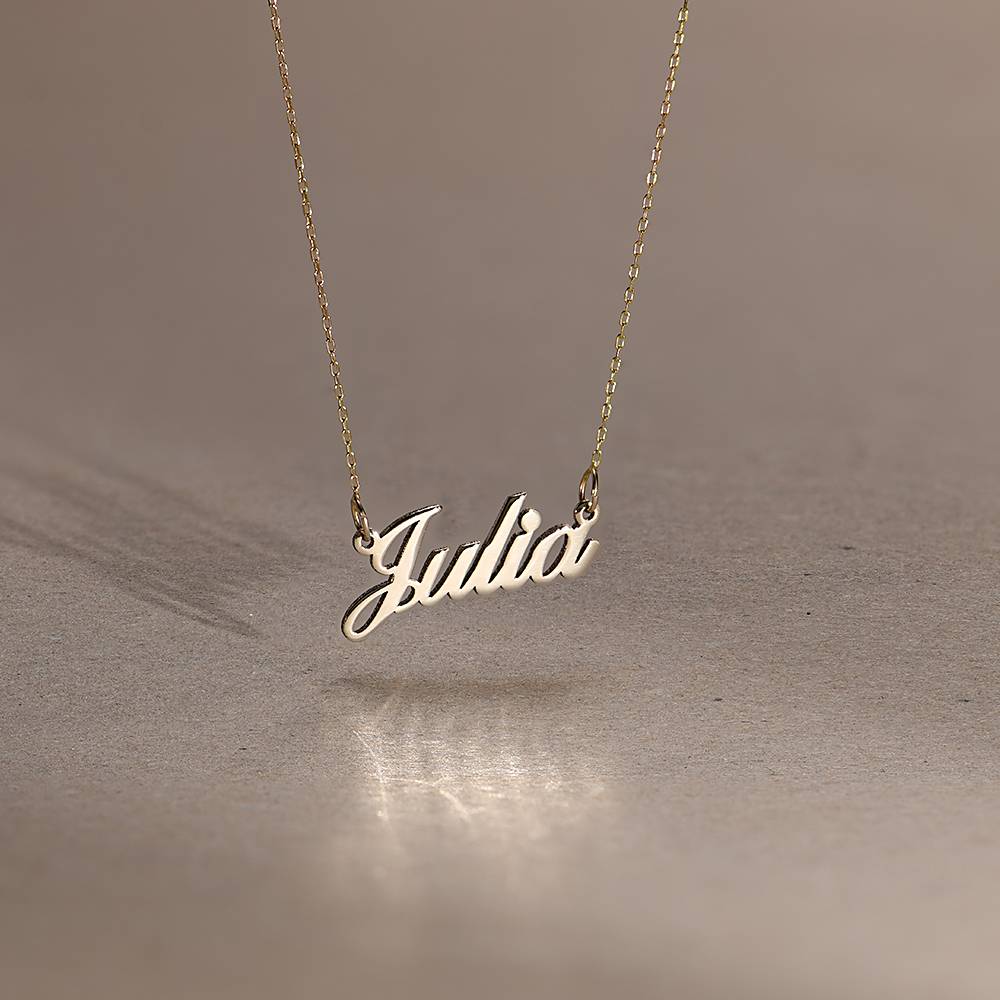 Extra Thick Classic Cocktail Name Necklace In 14k Solid Yellow Gold Myka