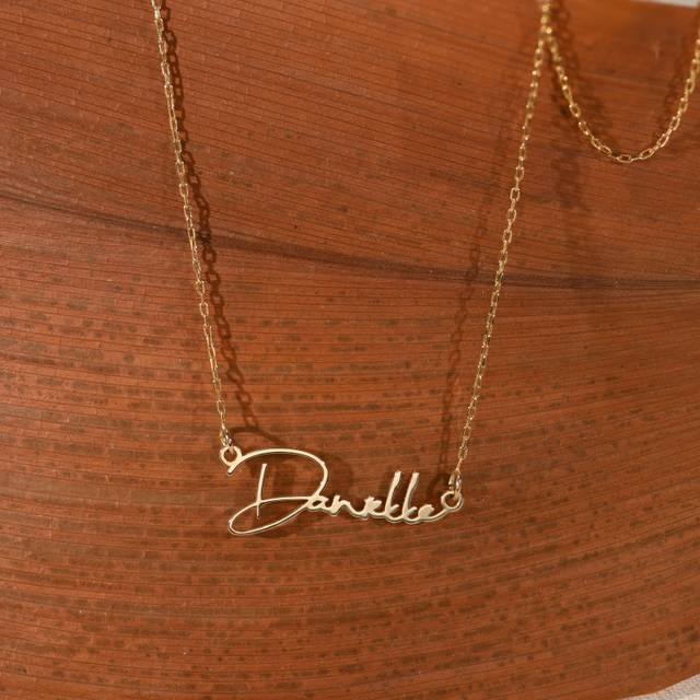 Paris Name Necklace in 14K Solid Yellow Gold - MYKA