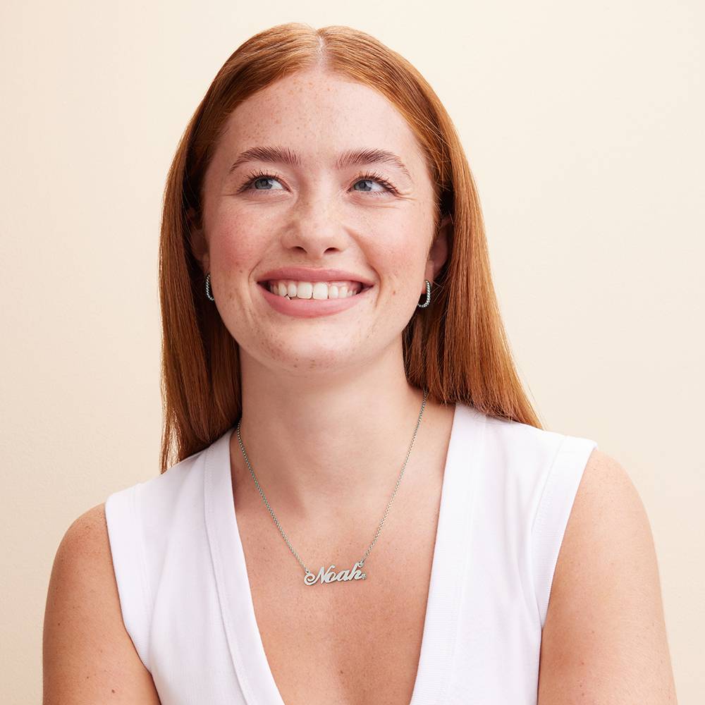 Classic Cocktail Name Necklace With Diamond In Sterling Silver Myka