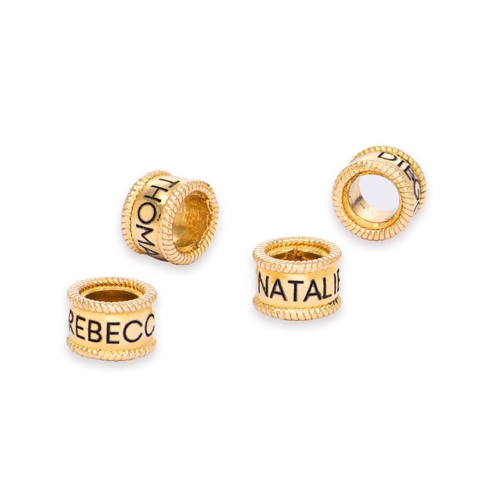 Custom Engraved Beads for Charming Heart Necklace in 18K Gold Plating ...