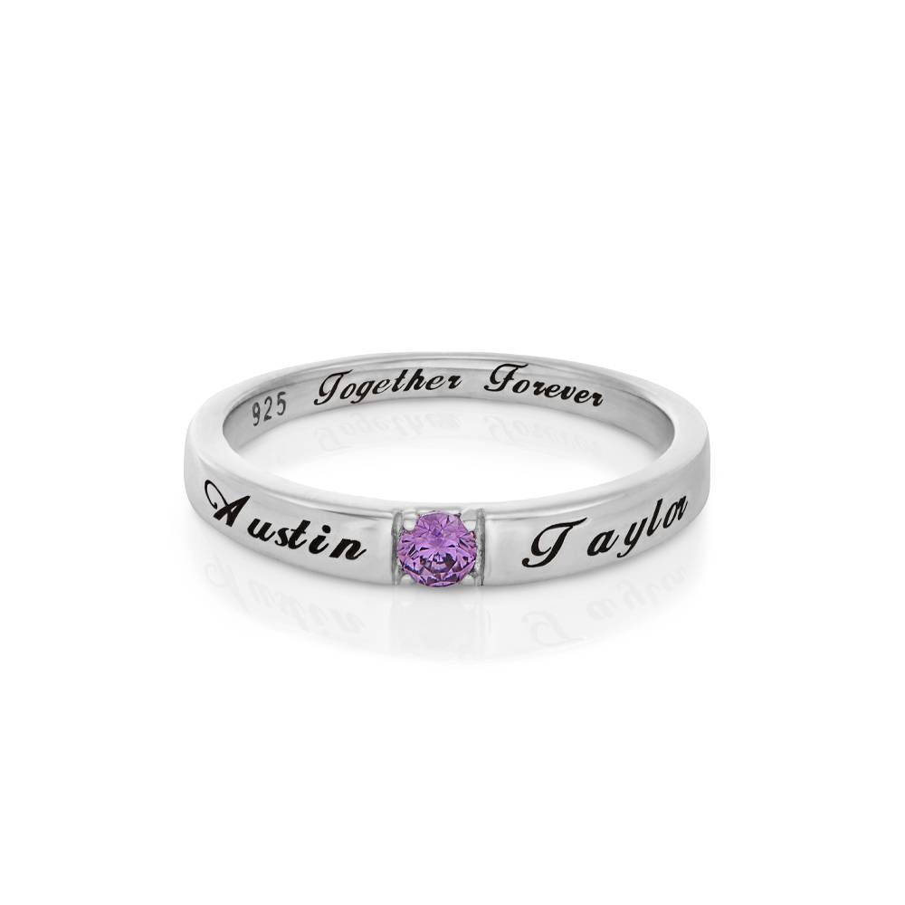 Devotion Promise Ring with CZ Stone in Sterling Silver - MYKA