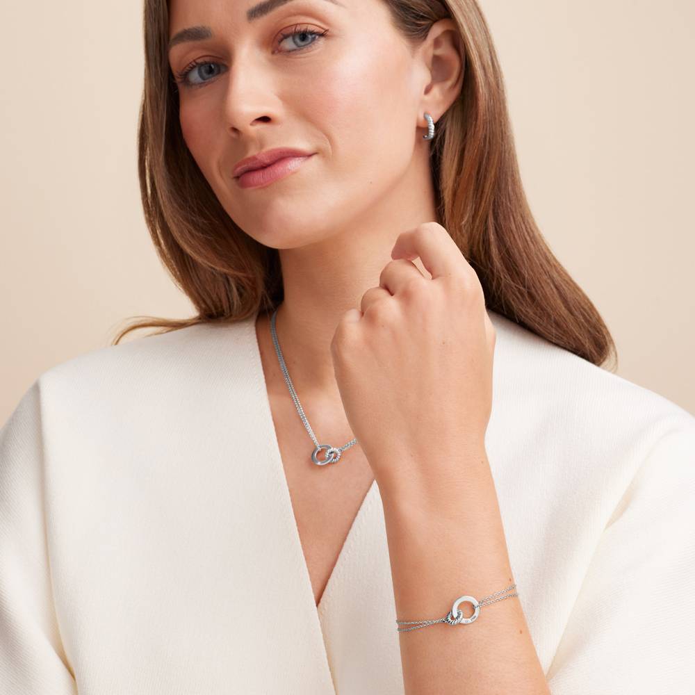 Grace Interlocking Bracelet with Diamond in Sterling Silver - MYKA