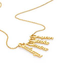 Heart Drop Vertical Name Necklace in 18ct Gold Vermeil | MYKA