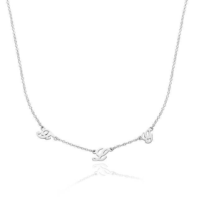 Heritage Multiple Initial Necklace In Sterling Silver Myka
