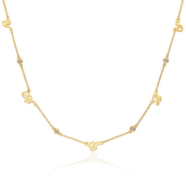 Heritage Multiple Initial Necklace With Diamonds In 18k Gold Vermeil Myka