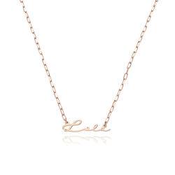 Signature Link Chain Name Necklace in 18ct Rose Gold Plating | MYKA
