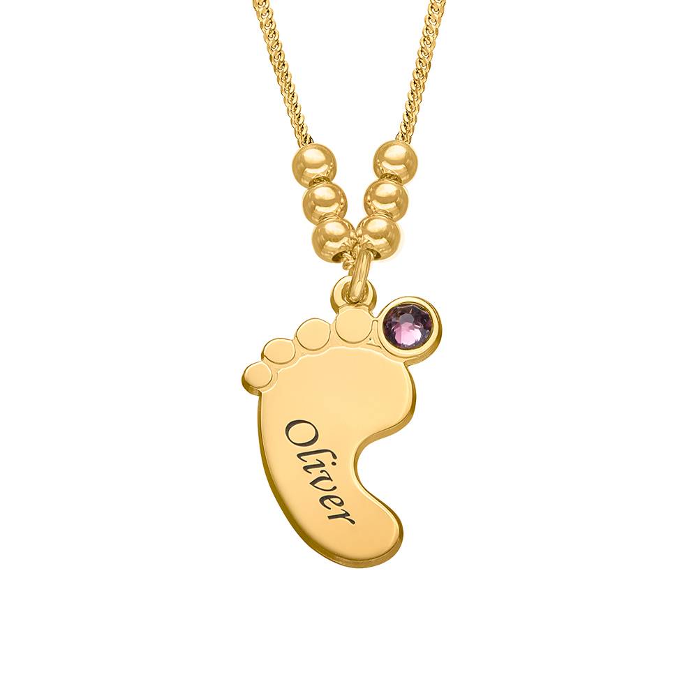Bijou pour Maman - Collier pieds de bébé avec pierres de naissance en ...