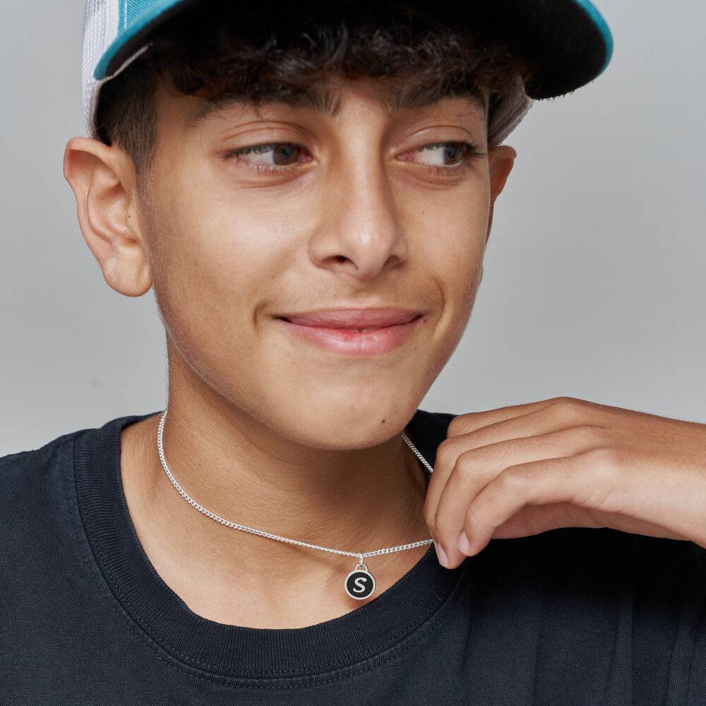 Personalized Token Enamel Necklace in Sterling Silver - MYKA