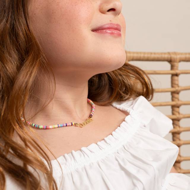 Rainbow Magic Girl's Name Necklace in 18ct Gold Plating - MYKA