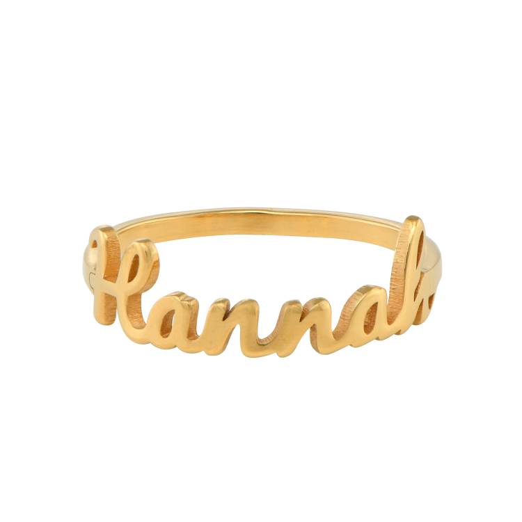 Script Name Ring in 14K Solid Yellow Gold - MYKA