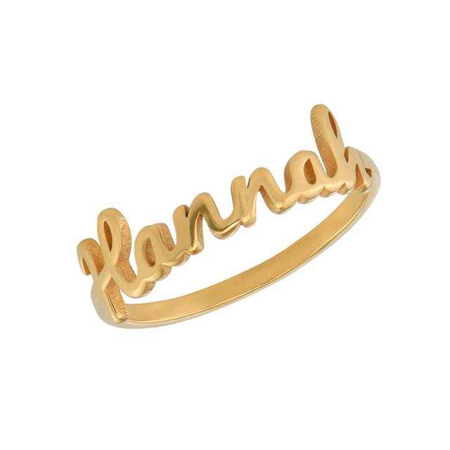 Script Name Ring in 14K Solid Yellow Gold - MYKA