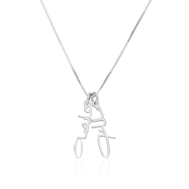 Vertical Cursive Arabic Name Necklace in Sterling Silver - MYKA