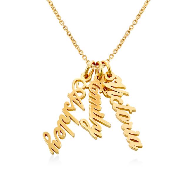 Vertical Name Necklace in 14K Solid Yellow Gold - MYKA