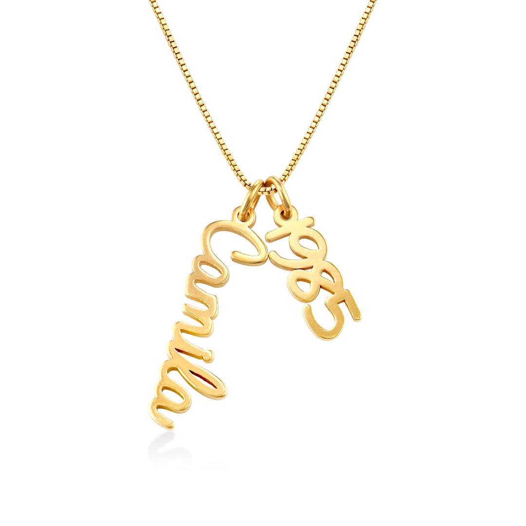 Vertical Name Pendant in Cursive in 18K Gold Vermeil - MYKA