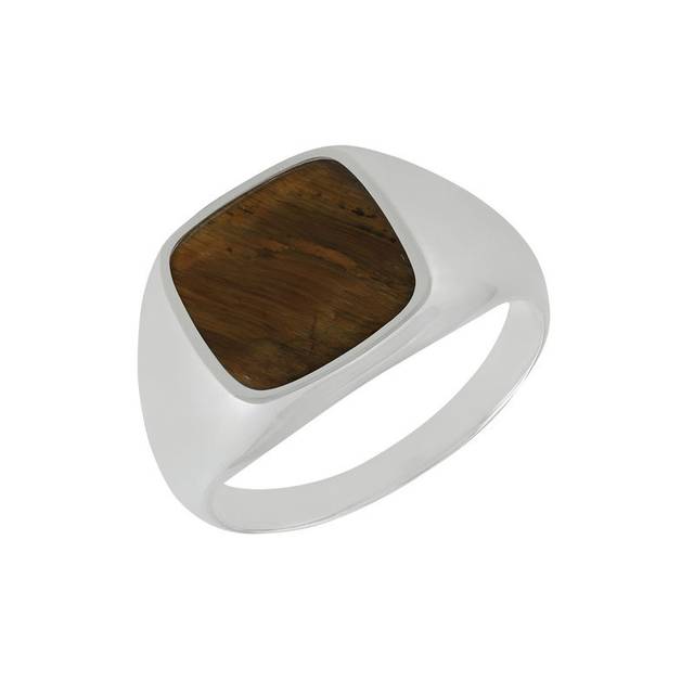 Custom Tiger Eye Signet Ring for Men in Sterling Silver - MYKA