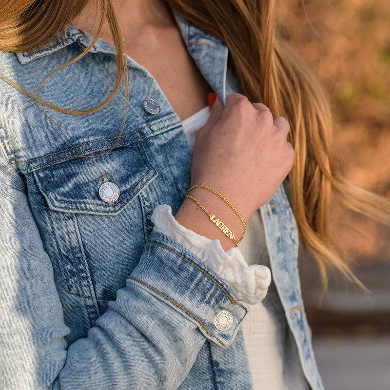 Name Bracelet / Anklet with Capital Letters in 18ct Gold Vermeil - MYKA