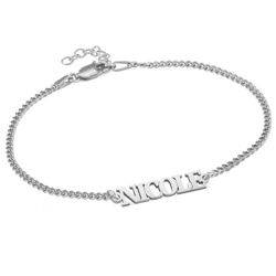 Name Bracelet / Anklet with Capital Letters in Sterling Silver | MYKA