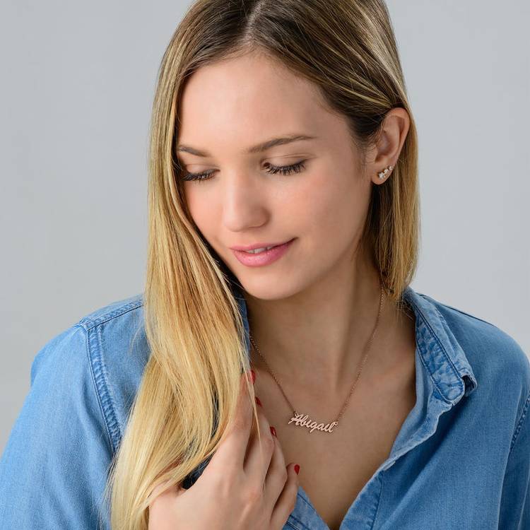 Jennifer Name Necklace in 18K Rose Gold Plating - MYKA