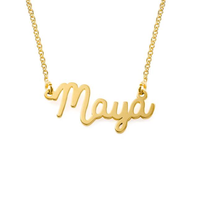 Tiny Cursive Name Necklace in 18ct Gold Vermeil | MYKA