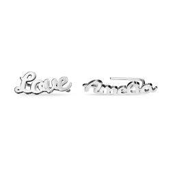 Personalized Climber Earrings in Sterling Silver - MYKA
