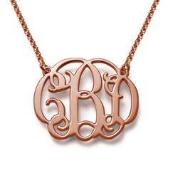 Celebrity Monogram Initials Necklace in 18K Rose Gold Plating - MYKA