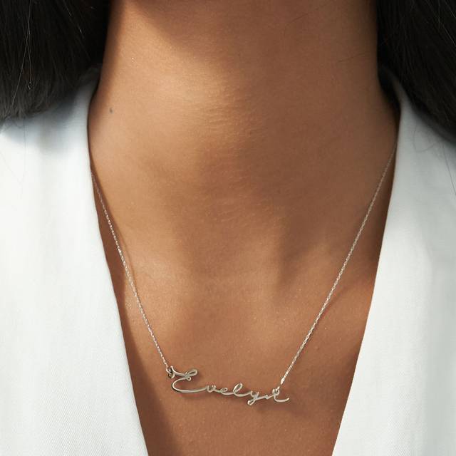 Signature Style Name Necklace in 10ct Solid White Gold - MYKA