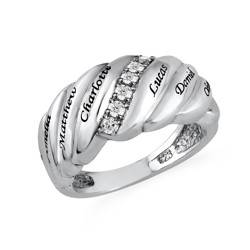 Six Stone Mother Ring in Sterling Silver - MYKA