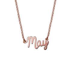 Collar con Nombre Pequeño en Cursiva en Chapa de Oro Rosa 18K | MYKA