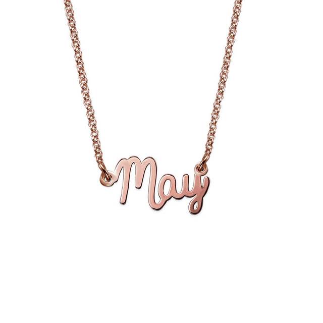 Tiny Cursive Name Necklace in 18ct Rose Gold Plating | MYKA