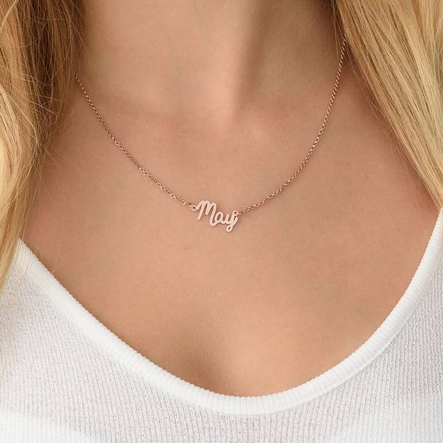 Tiny Cursive Name Necklace in 18ct Rose Gold Plating | MYKA