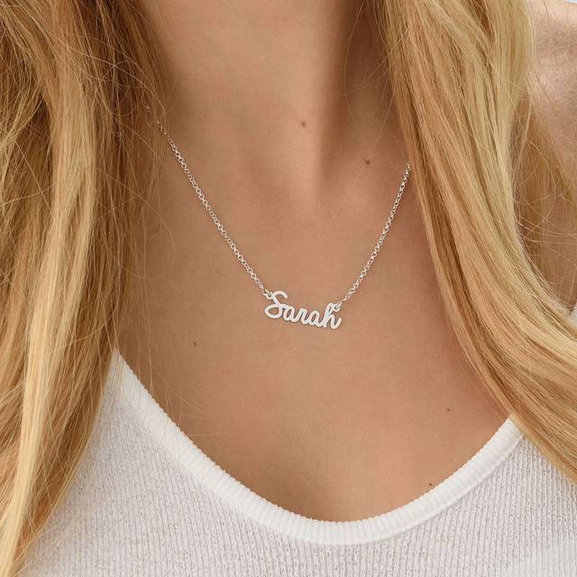 Tiny Cursive Name Necklace in Sterling Silver | MYKA