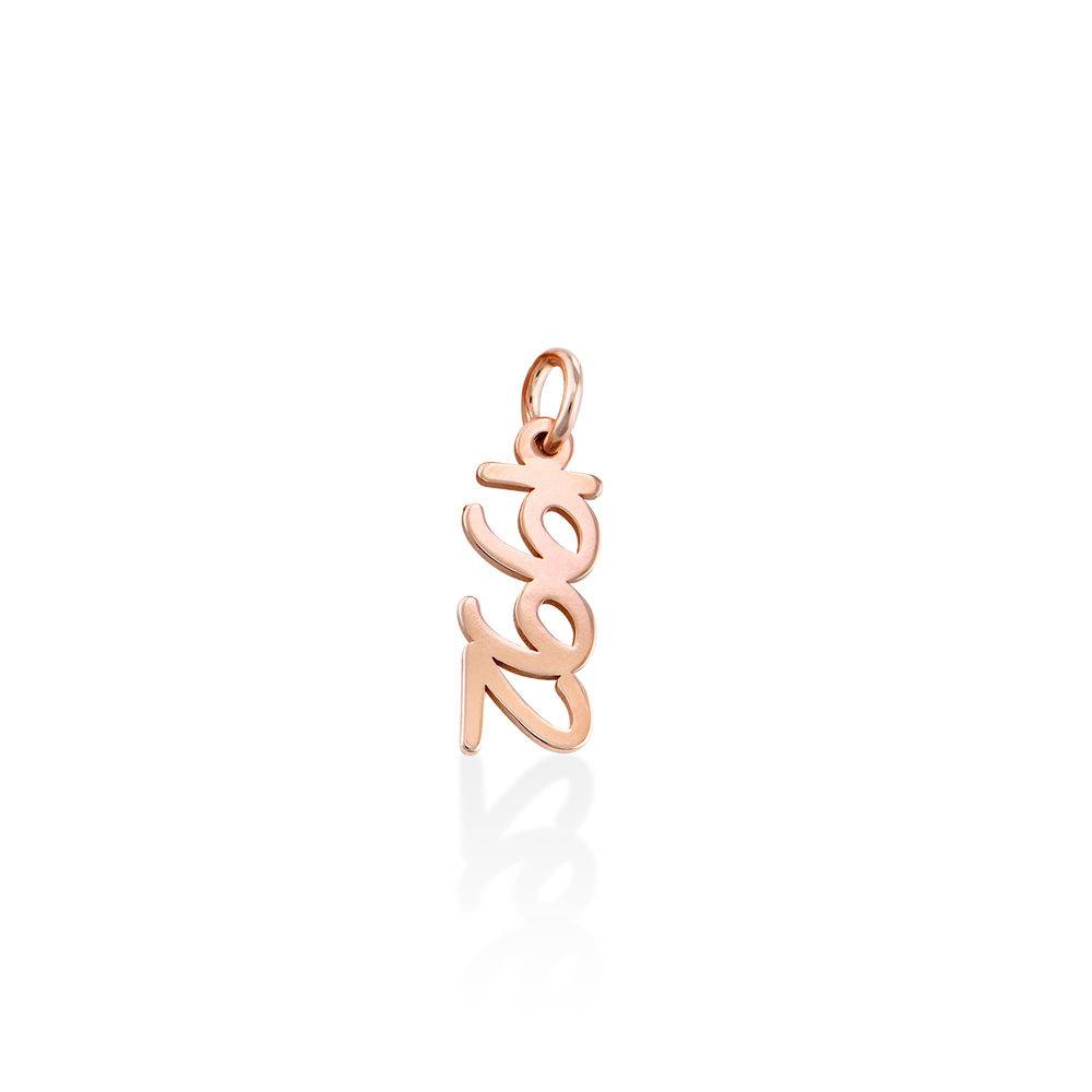 Vertical Name Pendant in Cursive in 18ct Rose Gold Plating | MYKA